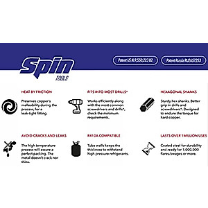 Spin P3000 3-Piece Drill Bit Swaging Set for Plumbing, 1/2, 3/4, 1-Inch