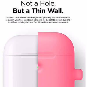elago AirPods Hang Case - [Extra Protection] [Added Carabiner] - for AirPods Case (Neon Hot Pink)