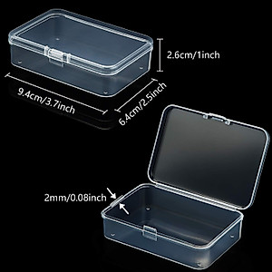 SATINIOR 24 Packs Small Clear Plastic Beads Storage Containers Box with Hinged Lid for Storage of Small Items, Crafts, Jewelry, Hardware (3.7 x 2.5 x 1 Inches)