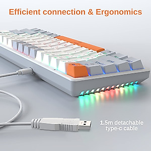 Redragon 60% Mechanical Gaming Keyboard RGB Backlit Ultra-Compact Hot-Swappable Red Switch, Fully Programmable Pro Software Supported, K642WGO-RGB