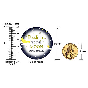 80 Twinkle Twinkle Little Star Thank You Stickers, Baby Shower Thank You Stickers for Boy, Star and Moon Baby Shower Birthday Party Favor Label Decorations(2 Inch)