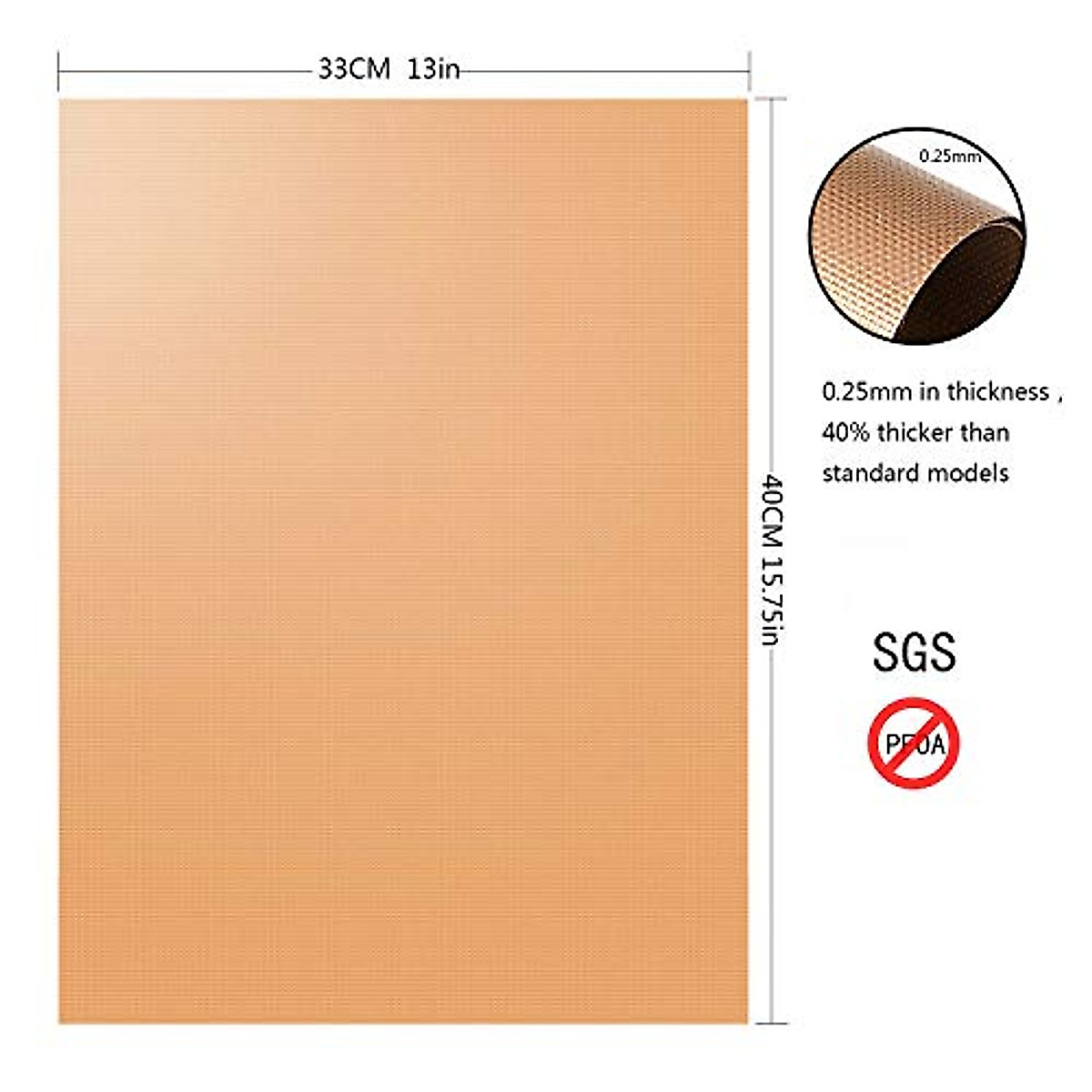 Aoocan Copper Grill Mat Set of 5 - Non-Stick BBQ Outdoor Grill, Copper Grilling Mats Reusable and Easy to Clean, Works on Electric Grill Outdoor Gas Charcoal BBQ as Seen on TV-15.75 x 13 Inch