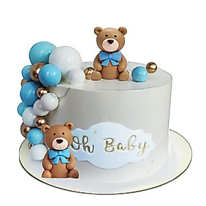 Baby Bear Cake Topper Boy 2 Blue Bear for Birthday Baby Shower Baby Boy Blue