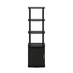 Furinno Turn-N-Tube Tall TV Entertainment Side Table Display Rack with Storage Cabinet, 3-Tier, Blackwood/Black