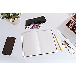Suekiria Felt Pencil Case, 3-Pcs Pen Pouch, Small Pencil Bag with Zipper, Portable Stationery Holder, 8.6'' x 3.5'', Washable, Durable, Lightweight, High Capacity - Grey, Dark Grey
