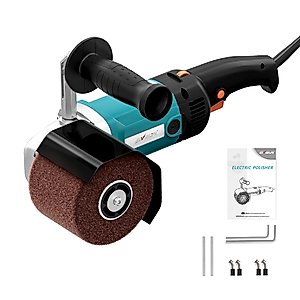 Surface Conditioning Tool 1400W, Burnishing Polishing Machine with 6 Variable Speed, Electric Handheld Stainless Steel Polisher Set, Metal Burnishing Machine Kit with Burnishing Wheel, Blue