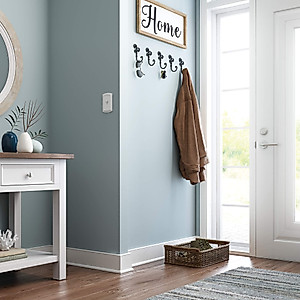 Franklin Brass Curlique Hook Wall Hooks 5-Pack, Flat Black, CURL5PK-FB-R