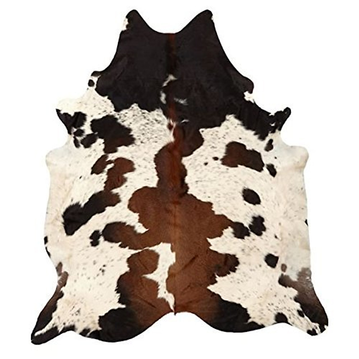 Pure Tricolor Brazilian Cowhide Rug Leather Cow Skin Area Rug Hair on Leather Hide 5 X 5 Approx