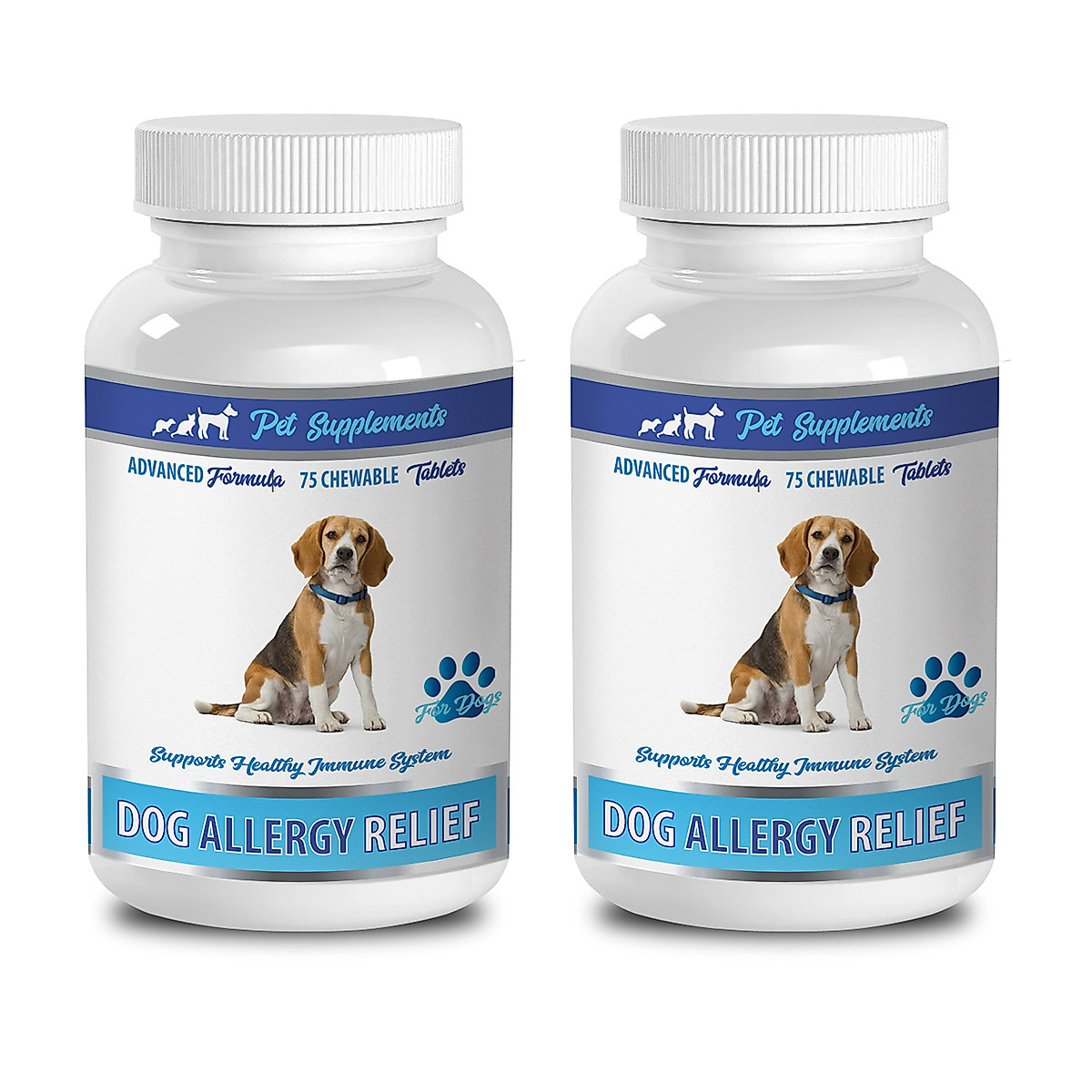 Dog Immune Support - Dog Allergy Relief - Advanced Formula Support - CHEWABLE - Dog Supplements for Skin and Coat - 2 Bottle (150 Chews)
