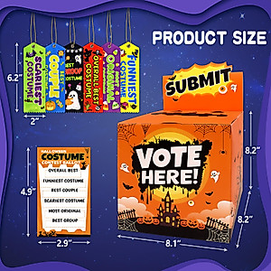 57 Pcs Halloween Party Costume Contest Ballot Set Voting Ballots Trophy Ribbons Halloween Costume Contest Awards Halloween Party Favors for Kids Adults