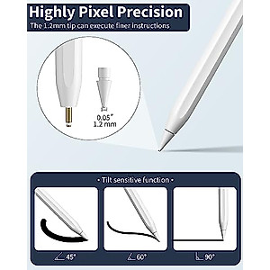 Minibesky iPad Pencil 2nd Generation with Magnetic Wireless Charging,With Apple Pencil Magnetic Charger,Compatible with iPad 6/7/8/9/10,iPad Pro 11 in 1/2/3/4,iPad Pro 12.9 in 3-6th,iPad Air,iPad Mini