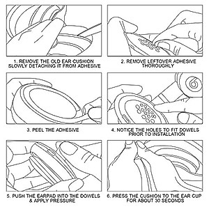 Replacement Memory Foam Ear Pads for Beats Headphones, Leather-Covered Ear Cushions Compatible for Solo 2 & 3 Wireless On-Ear Headphones (White)