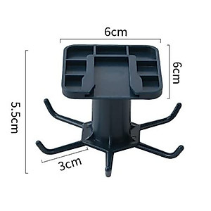 MOONDKIST 2 Pack Under Cabinet Hooks, Self Adhesive Kitchen Utensil Holder Hook, 360° Rotation Nail Free Adhesive Kitchen Utensils Hanging Hooks with 6 Claws