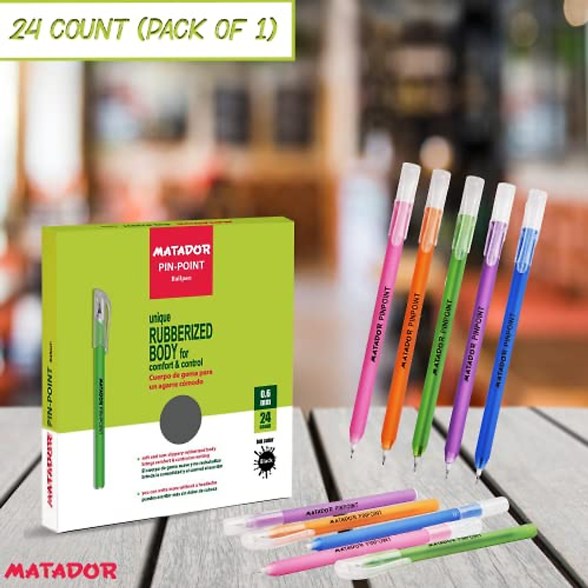Matador Fine Ballpoint Pens - 24 Assorted Colors