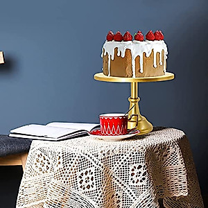 SUPERELE 3 Piece Gold Cake Stand Set for Dessert Table Display 12" Cupcake Holders 10" Round Iron Cake Stands for Baby Shower Wedding Birthday Party