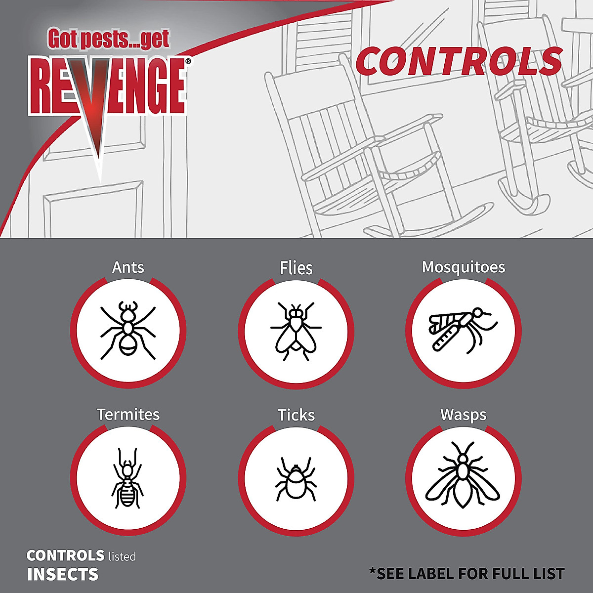 Revenge Termite & Carpenter Ant Killer Spray, 16 oz Concentrate, Long Lasting Pesticide for Indoors and Outdoors (Pack of 2)