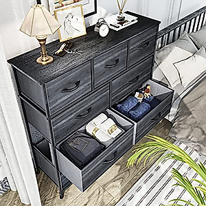 YITAHOME Dresser with 9 Drawers - Fabric Storage Tower, Hallway & Nursery - Sturdy Steel Frame, Wooden Top & Easy Pull Fabric Bins & Dresser with 4 Drawers - Fabric Storage Tower, Organizer Unit
