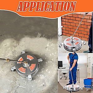 M MINGLE 14'' Pressure Washer Surface Cleaner Attachment, Ultimate Pressure Washer Adapter Set, Quick Disconnect Kit