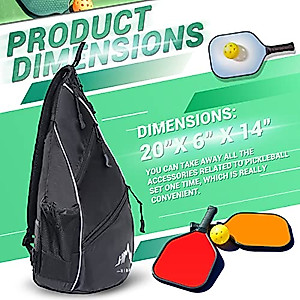 Himal Pickleball Bag- Adjustable Pickleball,Tennis,Racketball Sling Bag - Pickleball Backpack with Water Bottle Holder for Men and Women