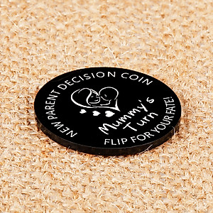 First Father's Day Gifts New Parents Decision Coin Expecting Mother Pregnancy Gift for New Mom Dad First Time Mommy Daddy Christmas Valentines Gift Newborn Baby Announcement for Men Women Double Sided