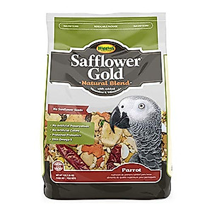 Higgins Safflower Gold Natural Food Mix for Parrots, Cockatoos, Amazons & Macaws. Parrot Food, Large Bird Food 3 lb Bag (Fast Delivery) by Just Jak's Pet Market