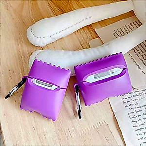 Airpods 2/1 Cute Candy Box, Fashionable Candy Food Series. The Cute 3D Unique Design for Airpods 1/2 is The Best Gift for Boys, Girls, and Men. Airpod case (Takis Purple)