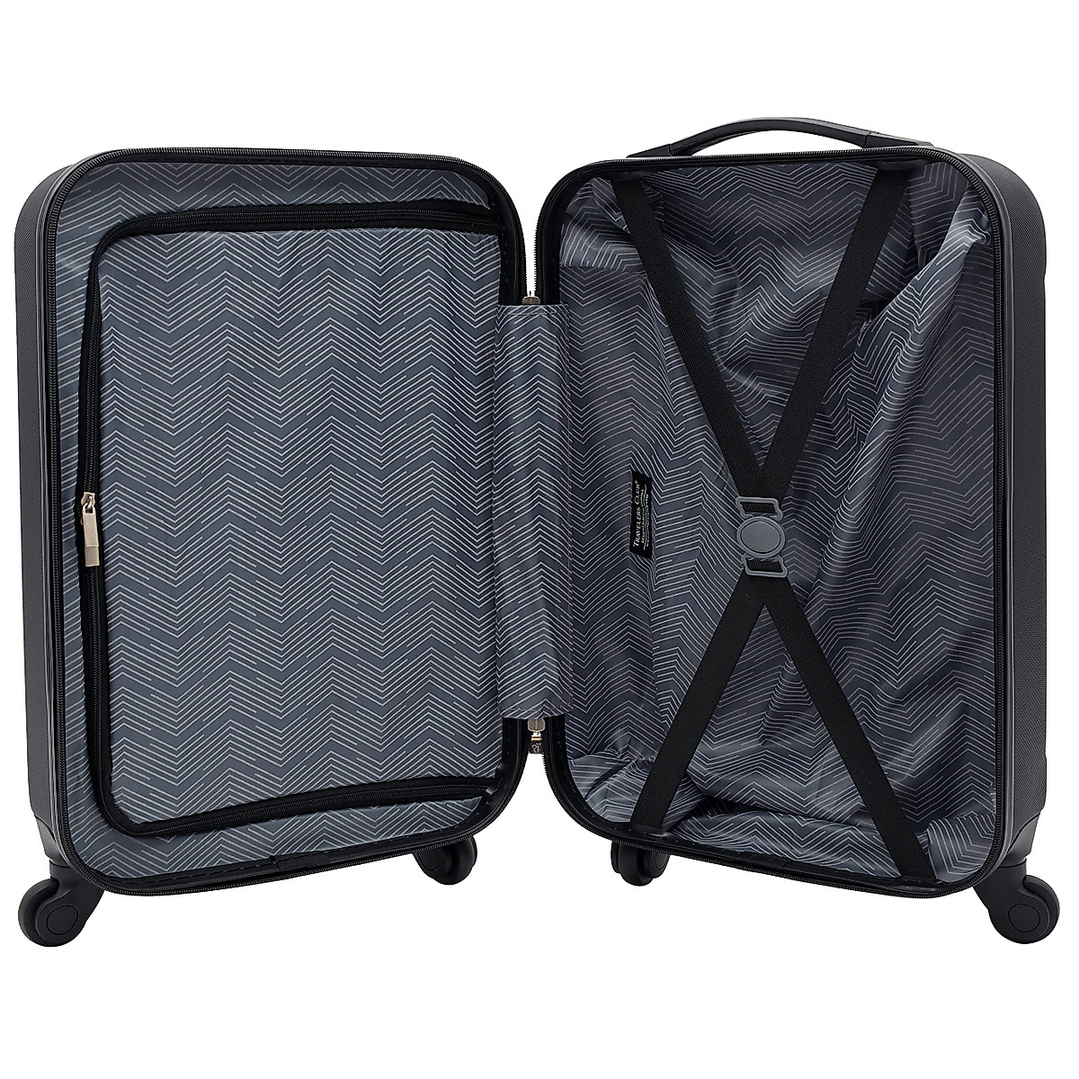 Travelers Club Cosmo Hardside Spinner Luggage, Black, Carry-On 20-Inch