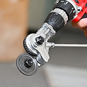 Electric Drill Plate Cutter, Electric Drill Shears Attachment Cutter Nibbler, Double Headed Sheet Metal Nibbler Cutter, Safe and Durable Drill Attachment for Metal Cutting (1)