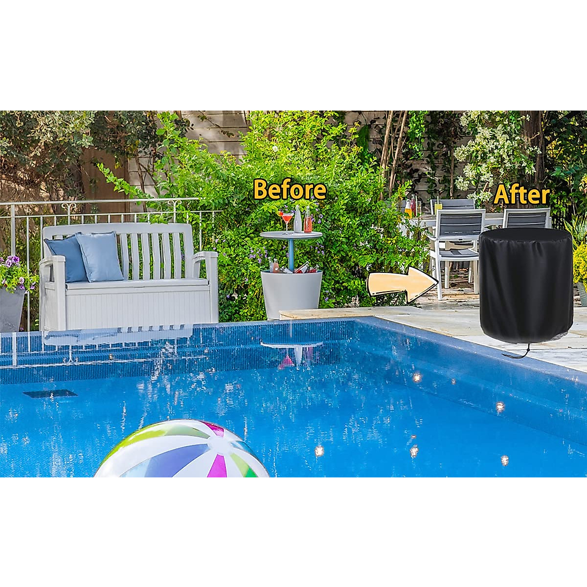 POMER Patio Cooler Bar Table Cover for Keter 7.5-Gal Cool Bar Table, Outdoor Round Side End Table Cover Waterproof Beer Cooler Table Cover - 21" D X 23" H