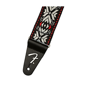 Fender Pasadena Woven Strap, 2in, Red Snowflake
