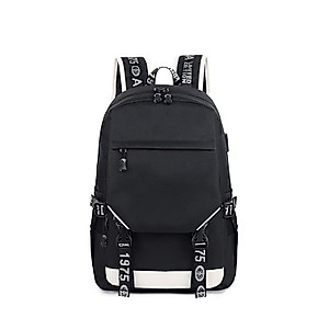 TPSTBAY Anime Seven Deadly Sins Printed Oxford Travel Daypack With USB Charging Port, Casual Laptop Backpack, College Knapsack(8)