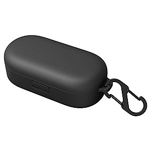 for Bose Sport Earbuds Case Cover (Not fit for Bose QuietComfort Earbuds), Portable Silicone Protective Case with Carabiner (Black)