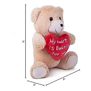 GSUIVER 10" Valentine's Day Valentines Gift for Children Kids, Girlfriend, Boyfriend, Plush Stuffed Animal (Heart Beating for You)