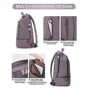 VENATIN Gym Backpack for Women Waterproof Small Gym Bag With Shoe Compartment Sports Essentials Backpack with Wet Dry Pocket, Purple…