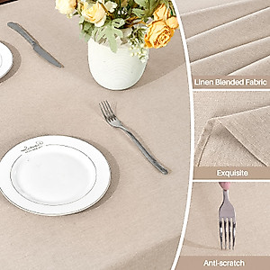 AUSSPVOCT Textured Linen 54 Inch Round Tablecloth Up to 36'' Tables, Waterproof Spill-Proof Fall Table Cloth Wrinkle Free Circle Dining Tablecover for Birthday Farmhouse Easter Holiday Party Decor