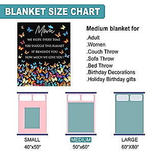 Gifts for Mom Blanket, Mom Gifts, Birthday Gifts for Mom, Mom Birthday Gifts, Mother's Day Mom Gifts from Daughters Son Soft Flannel Throw Blanket 60" x 50"