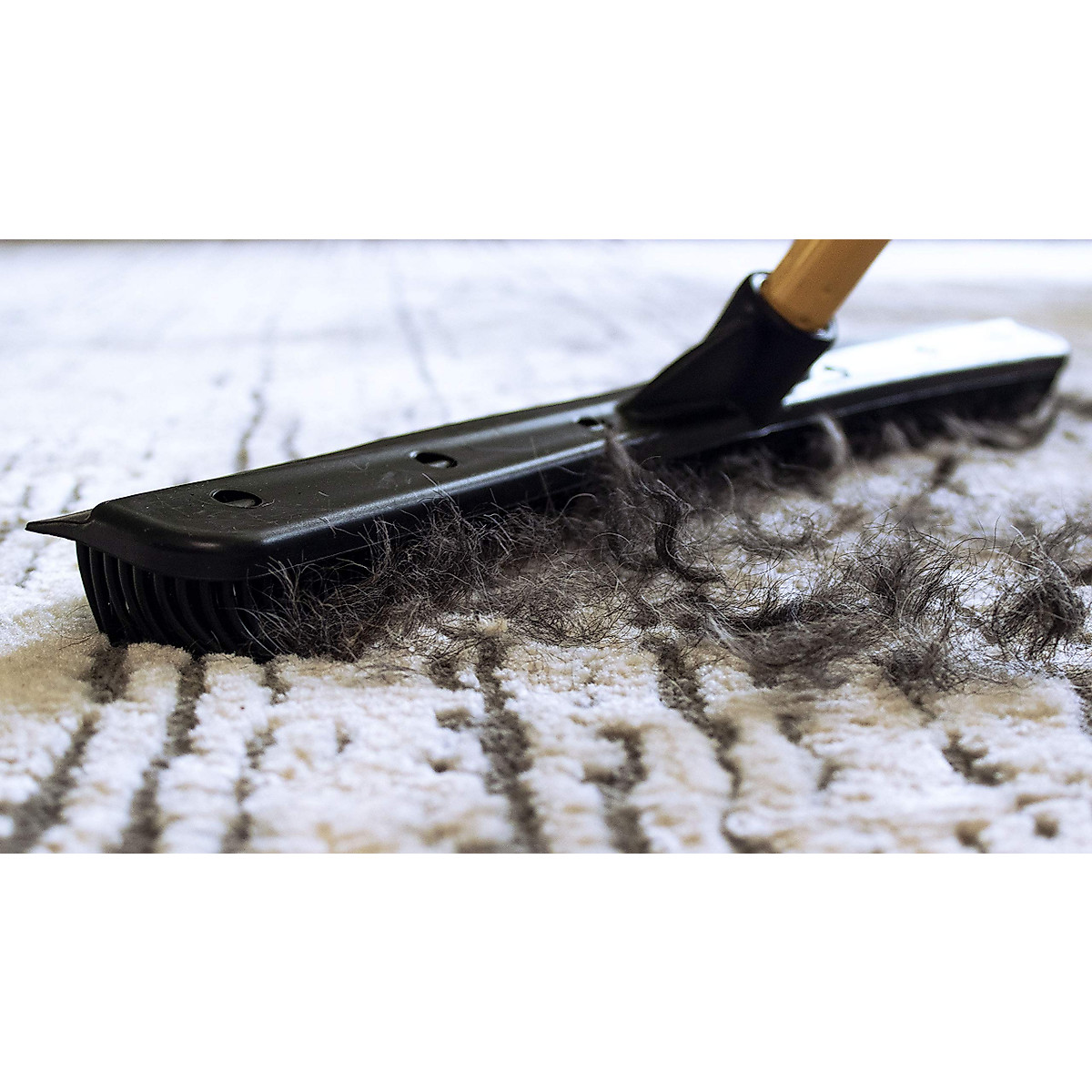 FURemover XL Heavy Duty Pet Hair Remover Broom, Multi-Surface Squeegee Rubber Broom, Extra Large 18-Inch Broom Head, Black and Orange & Duo, 2-Sided Lint Brush, Dog Multi-Brush, Red