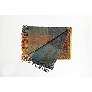 KHUSCO | 100% Alpaca Throw Blanket Serenity | 71" L x 51" W | Warm Peruvian Soft, Cozy, Hypoallergenic, Lightweight for Home and Travel | Blue Crayon