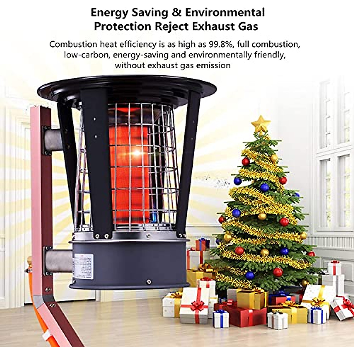 YAOJIA Outdoor Heaters Liftable Patio Heater, Commercial Outdoor Propane Gas Heater, Quiet & Fast Heat Garden Heating Lamp, Height Adjustable Heating Stove