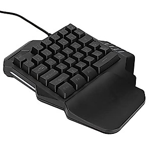 One Handed Gaming Keyboard,35 Keys Mini Gaming Keyboard with LED Backlit Ergonomic Design Accurate Control,Half Keyboard for Win 2000, XP, ME,Vista, Win 7, Win 8, Android