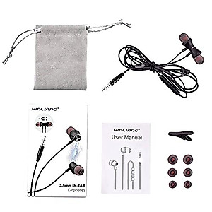 XINLIANG Wired Earbuds with Microphone & Volume Control, in-Ear Headphones with Magnetic, Bass Driven 3.5 mm Ear Buds Phones for iOS and Android Smartphones, Laptops, MP3