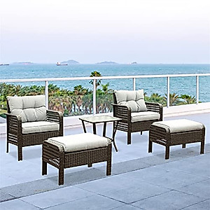 QUUL Patio Sectional Wicker Rattan Outdoor Furniture Sofa Set Sofa Type Appearance General Use Material Specific Use