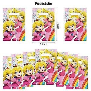 30 Packs princess Party Gift Bags,Gift Bags Party Supplies for Kids Cute marioo Themed Party, Birthday Decoration Gift Bags Well for Girls or Boys