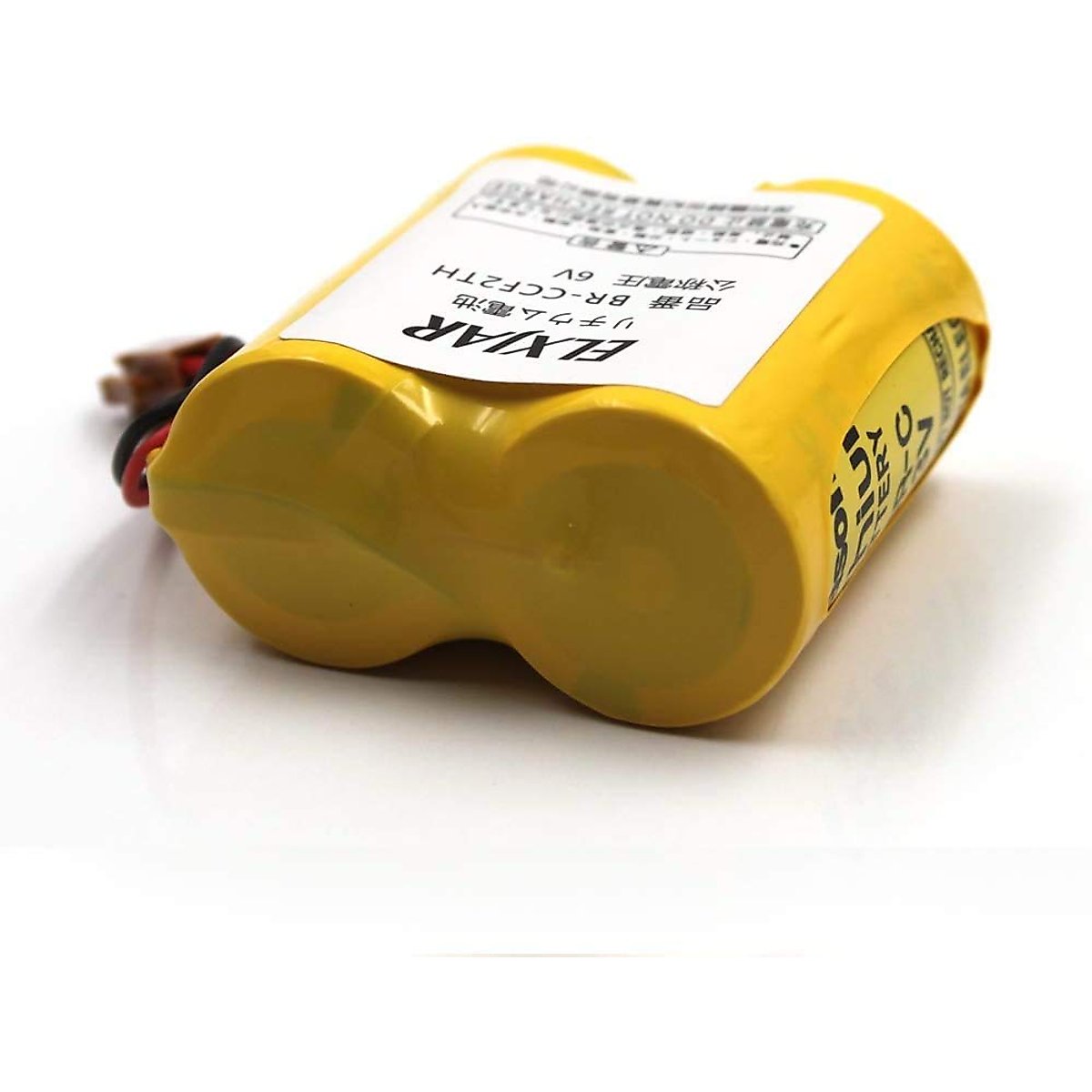 (2-Pack) BR-CCF2TH 6V Lithium Replacement Battery for Fanuc oi Mate Model-D, Panasonic Controls, PLC Computer Ge Fanuc A06 Series A98l-0001-0902, BR-CCF2TE CNC Coaster (Cutler Hammer), Brown Connector