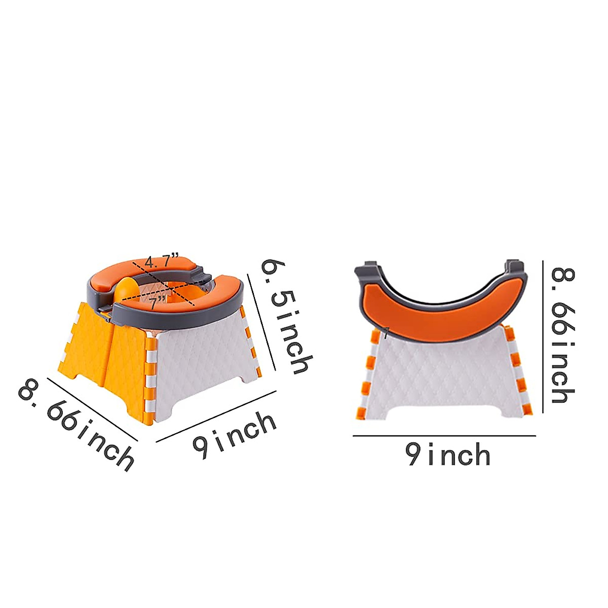 Potty Training Seat for Toddlers/Baby Foldable Toilet Child Travel Potty in Car Camping Potty Chair Seat with 30 Pcs Travel Bag, Toddler Potty Chair for Travel Home Car Camping