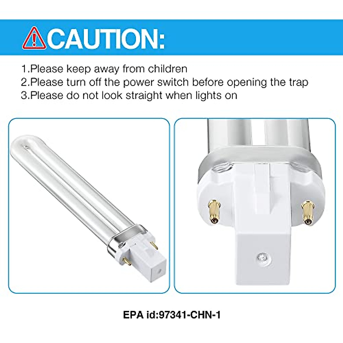 Kittmip Bug Zapper Replacement Bulb 21050 9w UV Bulb U Shaped Twin Tube Ultraviolet Mosquito Killer Lamp Bulb (3 Packs)