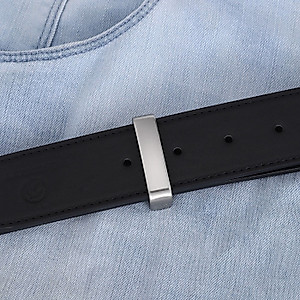 DJCAIZYY Belt Loop Keeper 1 1/2" (38mm-40mm) Belt Loop Men's Belt Buckle Accessories Silver Brushed