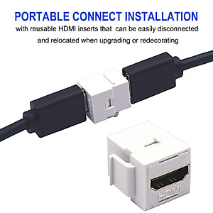 VCE 5-Pack CAT6 RJ45 Keystone Jack Inline Coupler Bundle with 6-Pack HDMI Female Keystone Coupler