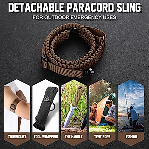 VVAAGG Two-Point Gun Sling with Swivels, Non-Slip Paracord Rifle Sling with Quick Adjustable Length Rifle Strap