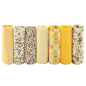 HURRISE Quilting Fabric, Precut Fabric Soft Fabric Sewing Assorted Fabric Squares for Crafting Home Decoration Quilting Sewing(25 * 25, 12)